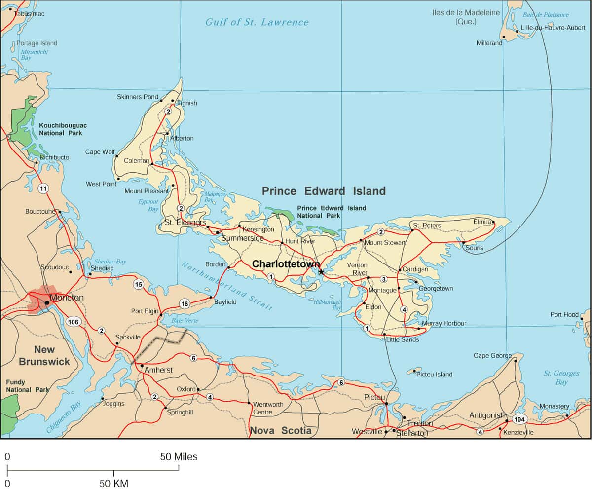Prince Edward Island Tourism Map Prince Edward Island Visitor's