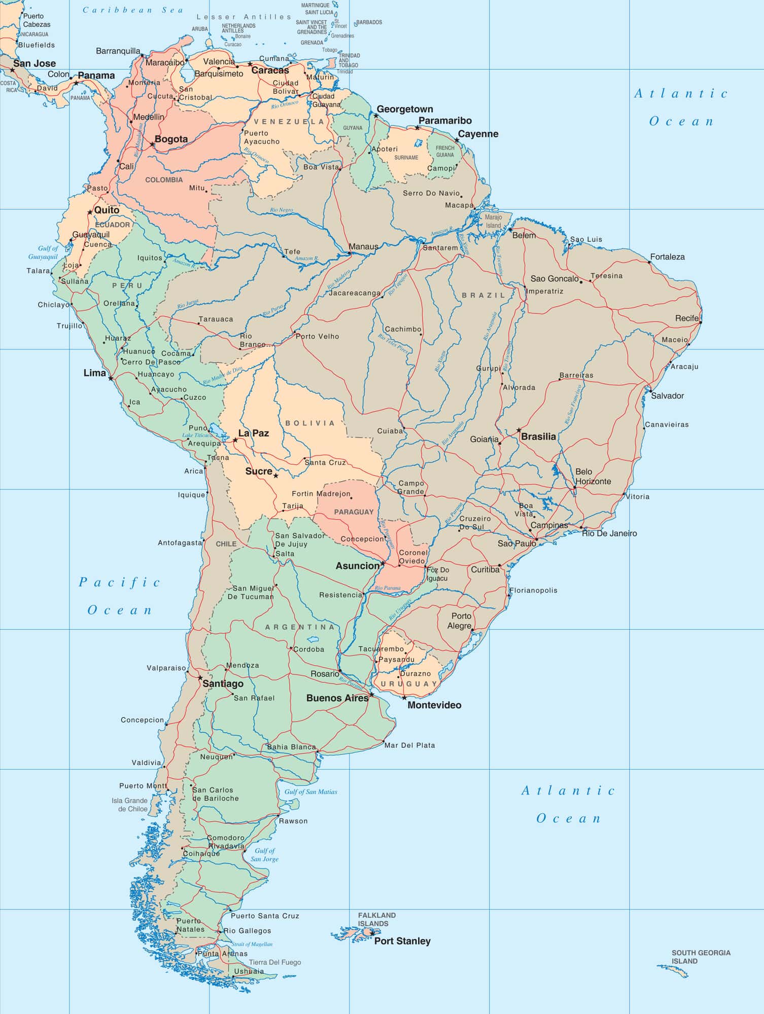 Map Of South America South America Map Vector Art, Icons, And Graphics