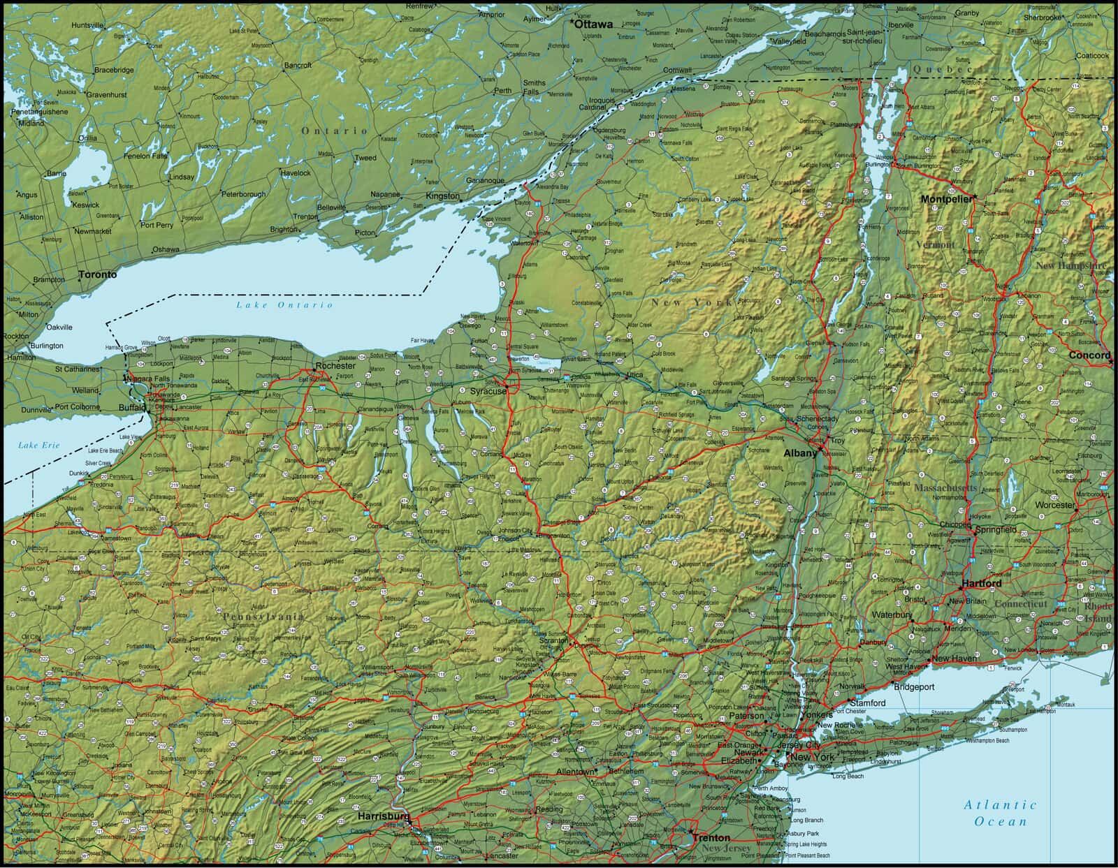 Large Detailed Road Map Of New York City New York City Large Detailed